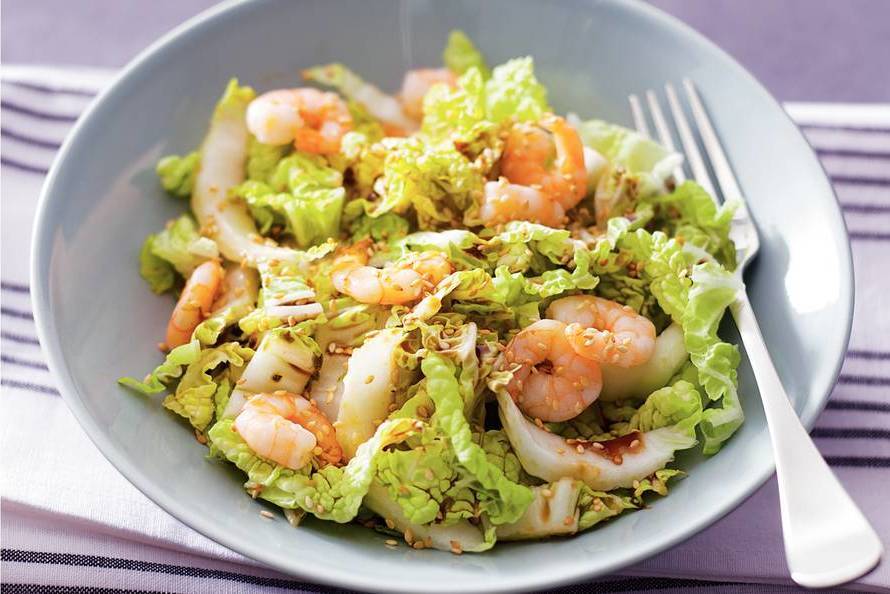 Salade de chou chinoise aux crevettes - Guide Recettes