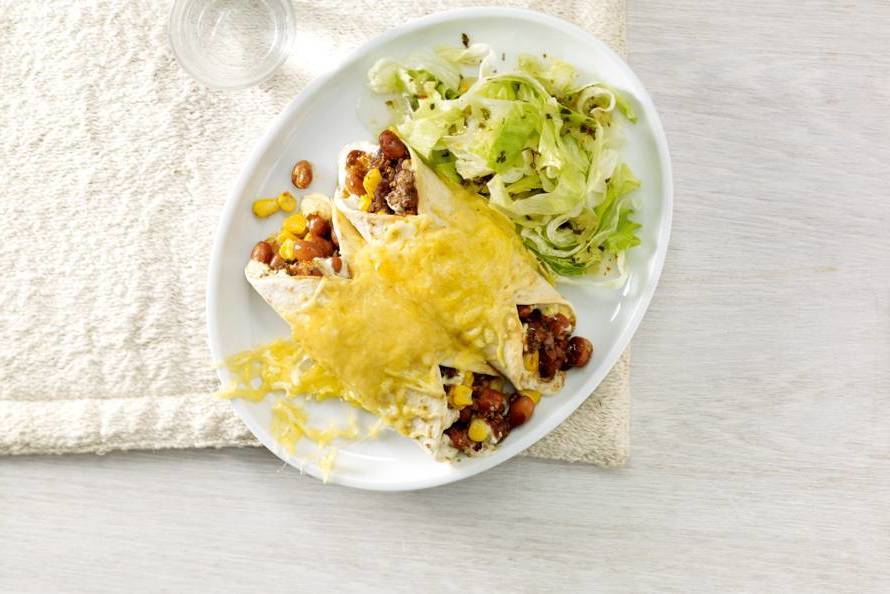 Burrito de viande hachée avec de la laitue - Guide Recettes