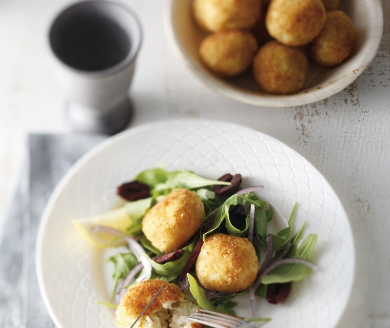 Boulettes de riz-mozzarella à la roquette - Guide Recettes